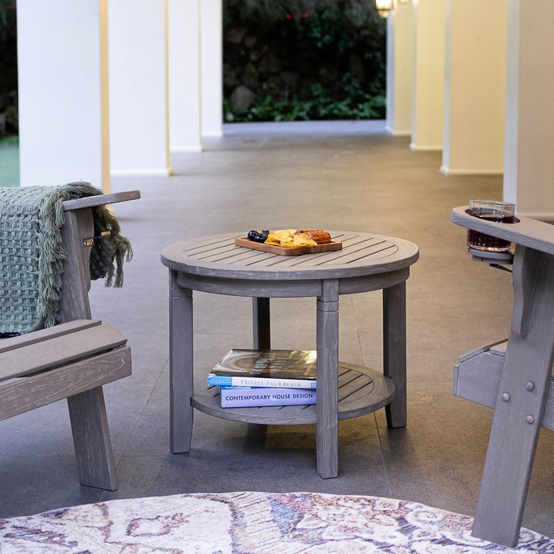 Caithlin Round Teak Outdoor Side Table